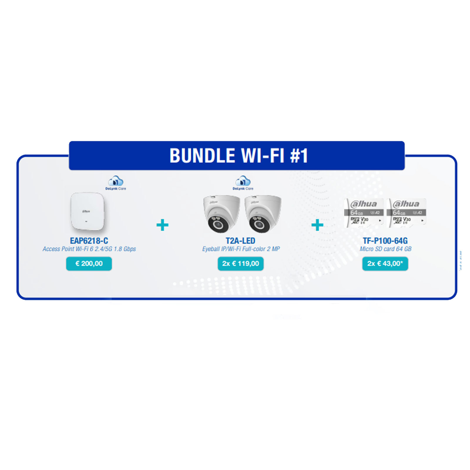 BND_WIFI_1 - Bundle Dahua Wi-Fi #1: Access Point + Telecamere 2MP ...