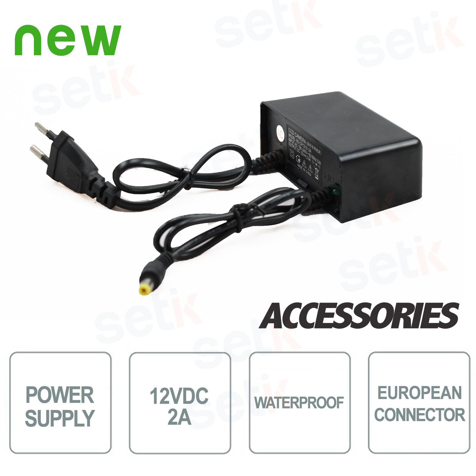 ALIM2AWP - 12V 2A Waterproof CCTV Power Supply - Setik - Setik.biz